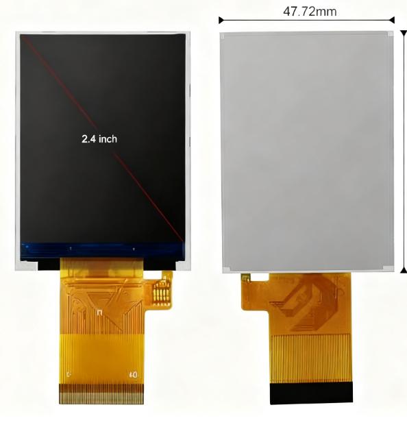 Front view of 2.4 inch IPS TFT LCD display