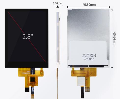 2.8 inch IPS TFT LCD display side view