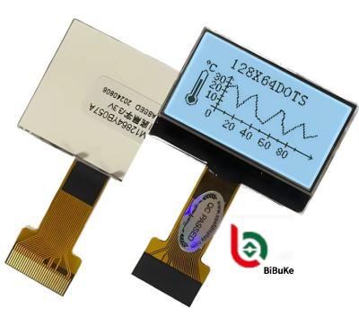 China White Backlight 128x64 COG LCD Display with FSTN Positive and 3.3V Operating Voltage for sale