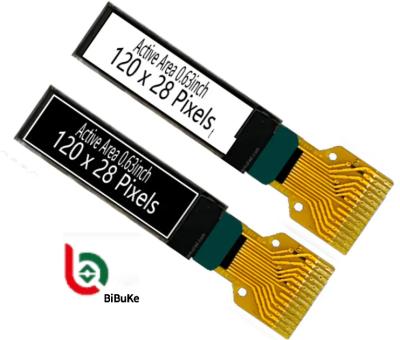 China 0.63 Inch Monochrome White 120x28 Pixels OLED Display Module PMOLED Screen for sale