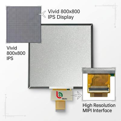 China 7.6-Inch 800x800 Resolution MIPI Interface IPS Square TFT LCD Display with 1000 Nits Brightness for sale