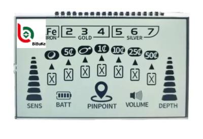 China OEM ODM HTN Seven Segment LCD Display with Metal Pin Connector for Industrial and Vehicle Applications for sale