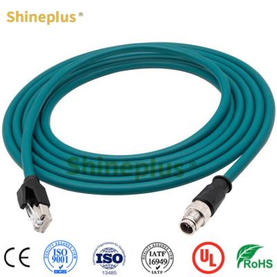 China Ethernet Industrial Wire Harness Camera Cameralink M12 to RJ45 Network Cable 8 Core for sale