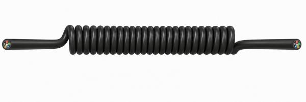Quality NOUL 5C×0.75mm2 Industrial Spring Cable Tinned Copper Stranded with PP Insulation and TPU Jacket 300V 80℃ for sale