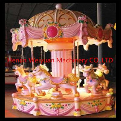 China 6 seats kids carousel ride electric fiberglass carousel horses for sale