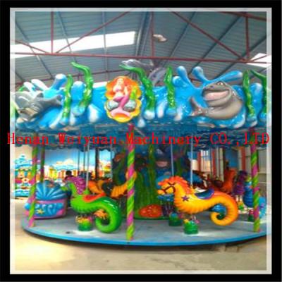 China new product rides Chrismas carnival park rides sea horse carousel for sale