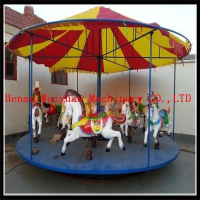China 12 seats simple amusement park carousel rides; carousel horse sale; carousel amusement for sale