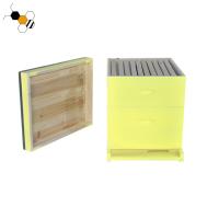 China Two Layer Yellow Painted Langstroth Beehive For Bee Farm for sale