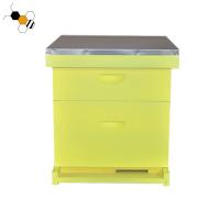 China Two Layer Yellow Painted Langstroth Beehive For Bee Farm for sale