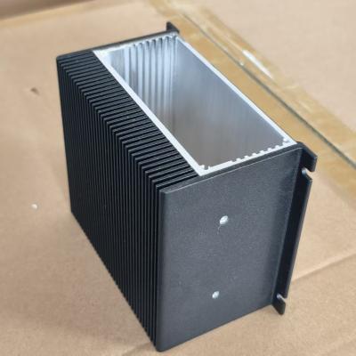 China Black Powder Coating Extruded Aluminum Radiator For Power Supplies for sale