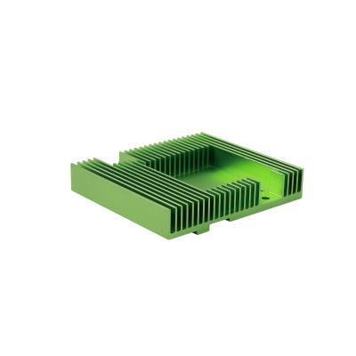 China Green Anodized Extruded Aluminum Heat Sink, Custom CNC Machined Heatsink for sale