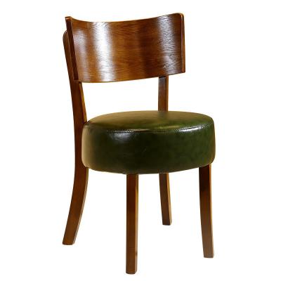 China Round cushion wood frame restaurant dining chair comfortable wood chair cheap restaurant chair for sale