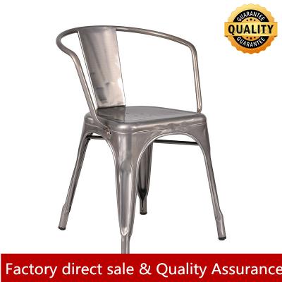 China Tolix metal  arm chair industrial loft metal arm chair for restaurant bar indoor outdoor metal cheap arm chair for sale