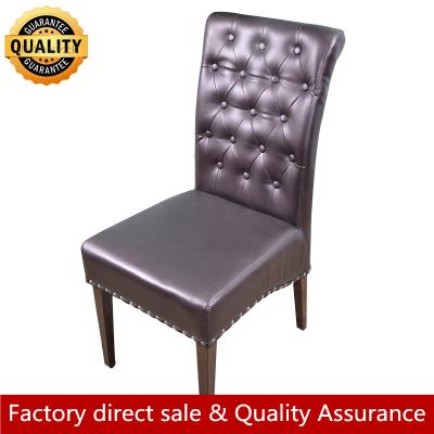 China Classical luxury button leather dining chair high back  hot sale restaurant hotel buffet dining chair new design for sale