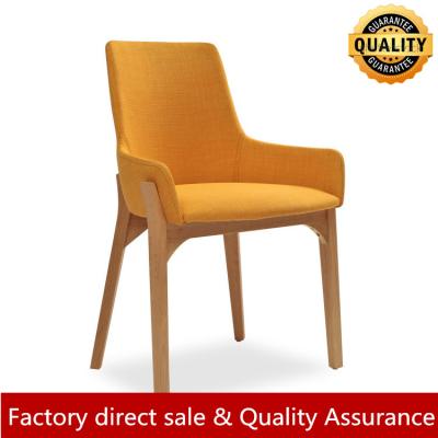 China Nordic Minimalist Fabric wood chair for restaurant hotel wood dining chair modern new design wood chair for sale