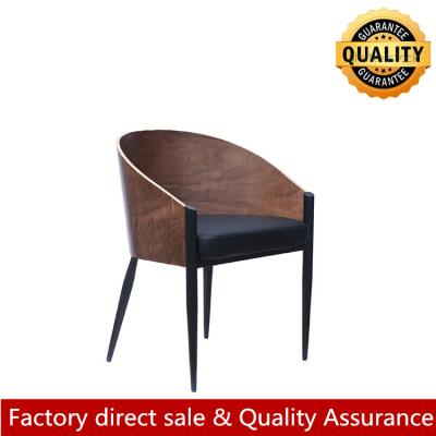 China Nordic kstcy chair modern new design metal leg chair wood veneer luxury dining chair for restaurant hotel for sale