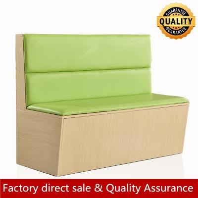 China Leather wood booth seating restaurant fast food booth hot sale green color booth customer made booth for sale