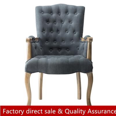 China Classical button wood leisure sofa chair american style wood arm chair leisure sofa chair hot sale solid wood arm chair for sale