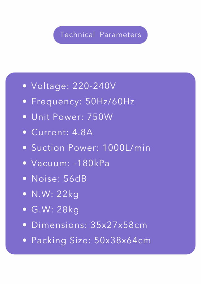 High Efficiency 750W Portable Dental Suction Unit | 1000L/min Strong ...