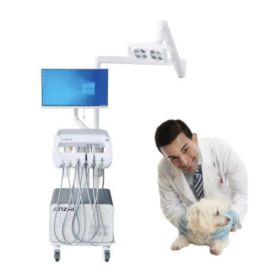 China Unidade Dental Móvel Carrinho Tratamento Dental Veterinária Clínica de Animais de estimação Turbina com compressor de ar e luz cirúrgica à venda