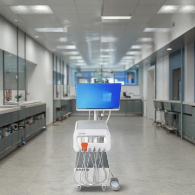 Китай 220В мобильный стоматологический блок доставки с компьютером и оральной камерой набор стандартный европейский портативный стоматологический тележка продается