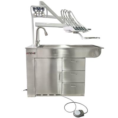 China Veterinary Dental Treatment Unit with LED Surgical Lamp Built-in Compressor and Stainless Steel Vet Dental Machine for Animal Clinic for sale