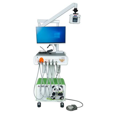 China All in One Portable Veterinary Dental Unit with X Ray i7 PC 4K Camera Oil Free Compressor Pet Dental Machine for sale