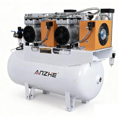 China Silent Oil Free Dental Air Compressor with Air Dryer 60L 1700W Low Noise Dental Compressor for 4 Dental Chairs for sale