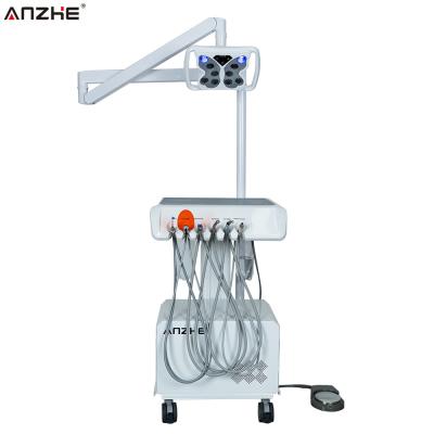 China Portable Dental Unit with Butterfly LED Whitening Lamp Built In Air Compressor Ultrasonic Scaler LED Curing Light Suction System Mobile Dental Workstation for Dental Clinics for sale