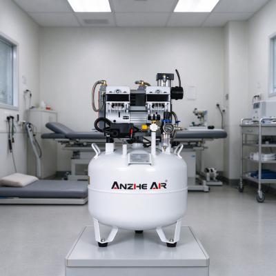 China 850W Oil Free Silent Dental Air Compressor 40L Tank With Built In Dryer Nano Inner Coating For Medical Clinic for sale