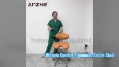AZ-ST11-1 Ergonomic Saddle Medical Operator Stool Video | Adjustable Dental Stool Microfiber Leather