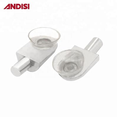 China Meubelhardware Zinklegeringsglasplankpen 5 mm diameter met plankstokken en -penen Te koop