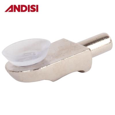China Nickelgeplatte zinklegeringsglasplankclamperbeugel voor 5/6 mm glasplanksteun Te koop