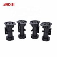 Quality Black Finish Plastic Kitchen Cabinet Adjustable Feet Foot Leveling Plinth Leg for sale