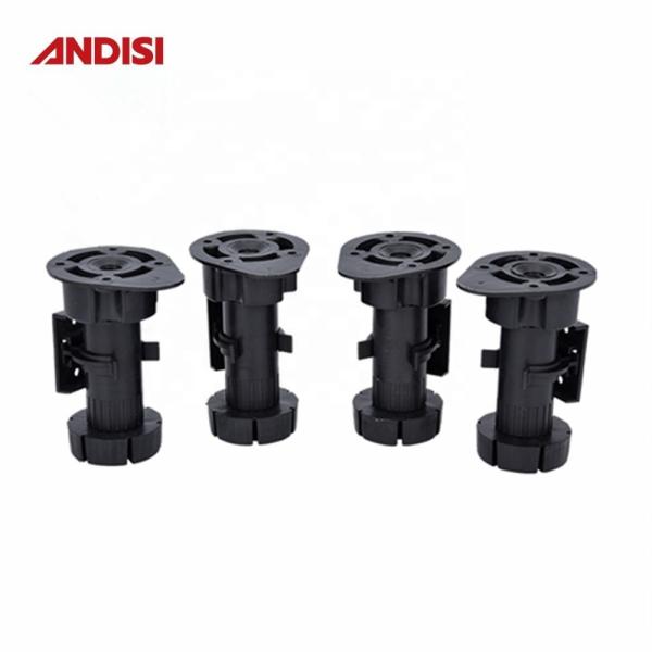Quality Black Finish Plastic Kitchen Cabinet Adjustable Feet Foot Leveling Plinth Leg Sample for sale