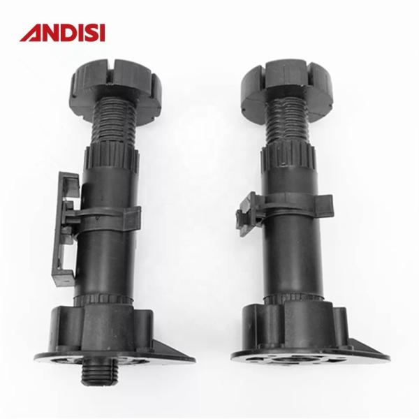 Quality Black Finish Plastic Kitchen Cabinet Adjustable Feet Foot Leveling Plinth Leg for sale