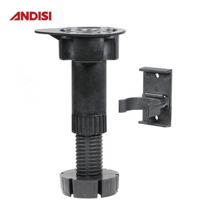 China Pés de nivelamento de mesa ajustáveis para móveis de cozinha 3 100-170 mm de altura e acabamento preto à venda