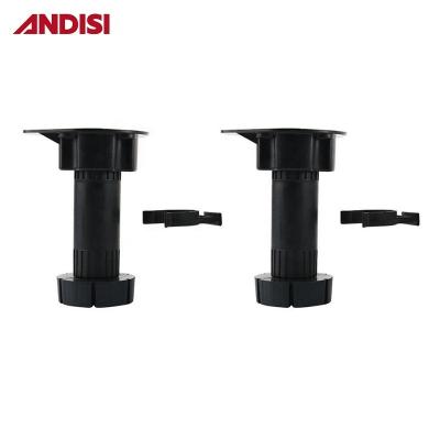 China Black Finish Kitchen Cupboard Cabinet PP ABS Adjustable Height Plinth Plastic Foot Legs for sale