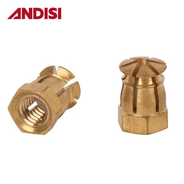 Quality Furniture Mini Fix M6 Threaded Wood Brass Insert Nut with 12mm Length and Thread for sale