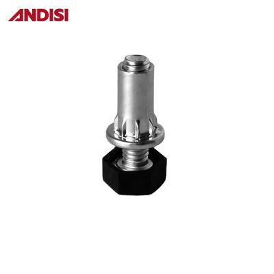 China Steel and Nylon Furniture Footing with Non-Slip Manual Height Adjustable Screw-In Glide for sale