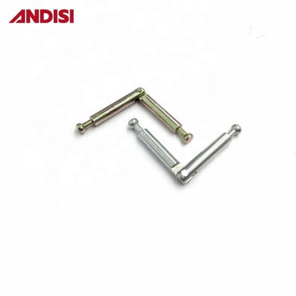 Quality Furniture Wood Joint Connector Mini Fix Double Ended Folding Angle Metal Dowel for sale