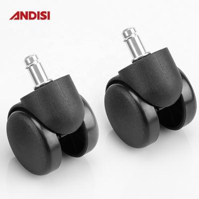 China Furniture Caster Diameter 50mm Black PA Nylon Swivel Office Chair Cabinet Chair Wheel for sale