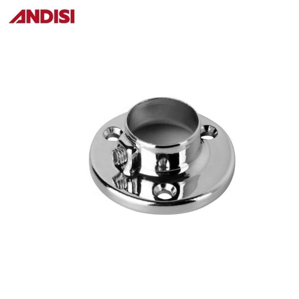 Quality Furniture Wardrobe Pipe Bracket Holder 30mm Chrome Round Closet Rod Support for sale