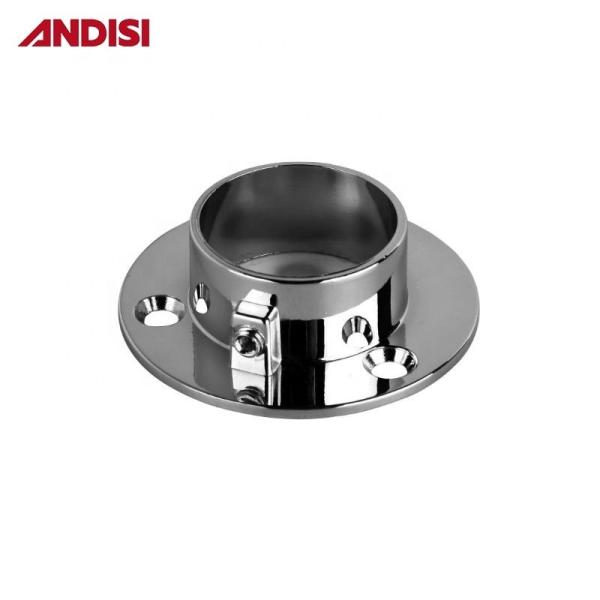 Quality Furniture Hardware Wardrobe Pole Flanges for Clothes Rail End Bracket Closet Rod for sale