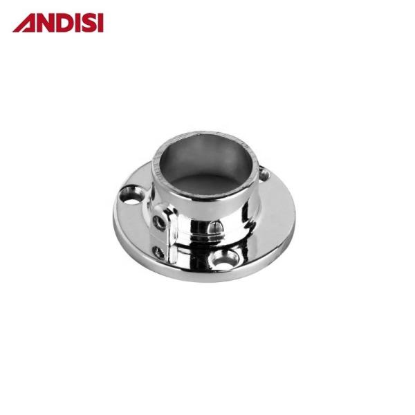 Quality Furniture Hardware Wardrobe Pole Flanges for Clothes Rail End Bracket Closet Rod for sale
