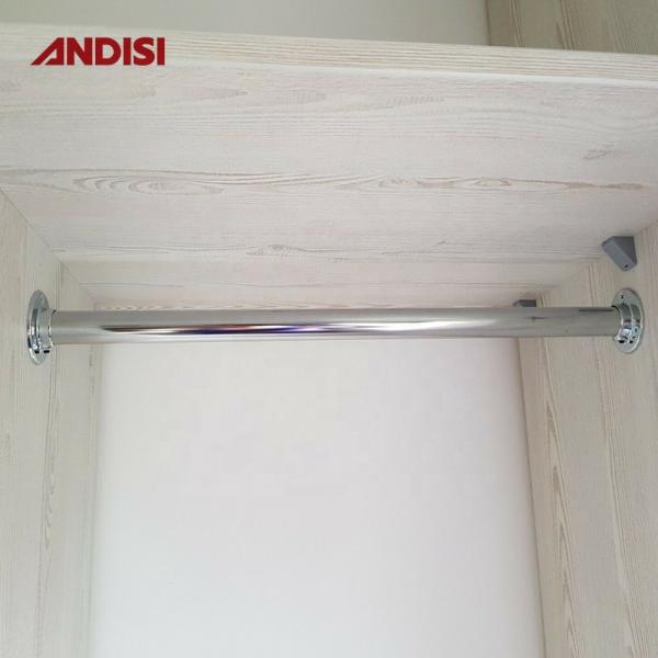Quality Furniture Hardware Wardrobe Pole Flanges for Clothes Rail End Bracket Closet Rod for sale