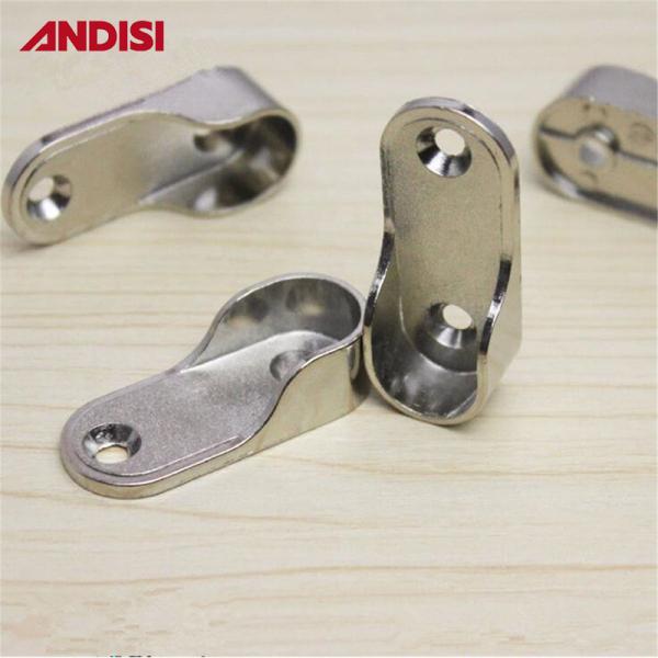Quality Length 44mm Zinc Alloy Wardrobe Fittings for 30x15mm Oval Tube Oval Pipe Support for sale
