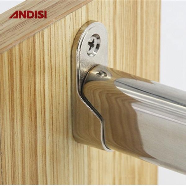 Quality Length 44mm Zinc Alloy Wardrobe Fittings for 30x15mm Oval Tube Oval Pipe Support for sale