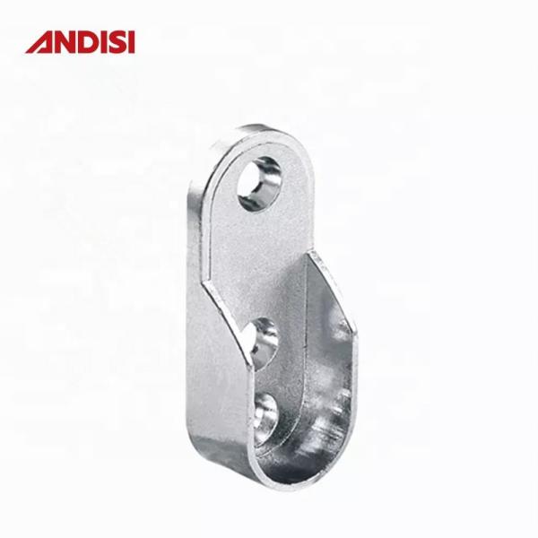 Quality 44mm Zinc Alloy Clothes Rail Holder for Wardrobe Cabinet Oval Pipe Tube End for sale