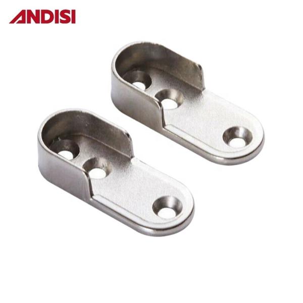 Quality 44mm Zinc Alloy Clothes Rail Holder for Wardrobe Cabinet Oval Pipe Tube End for sale